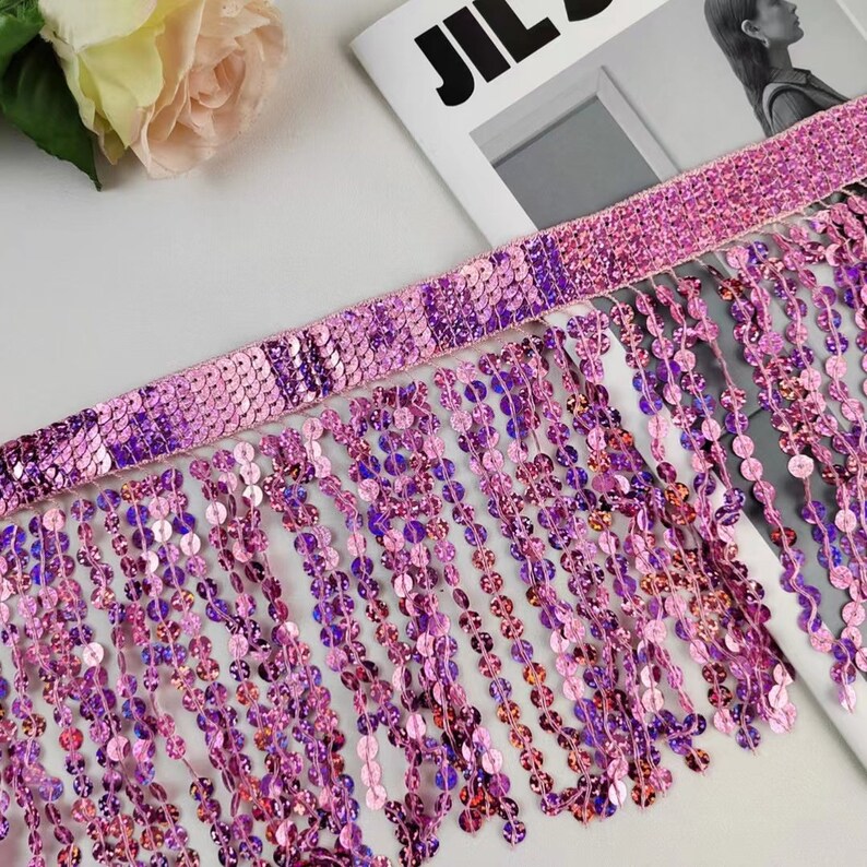 10 Yards 6 Inch Wide Thick Braided Band Sequins Chainette - Etsy