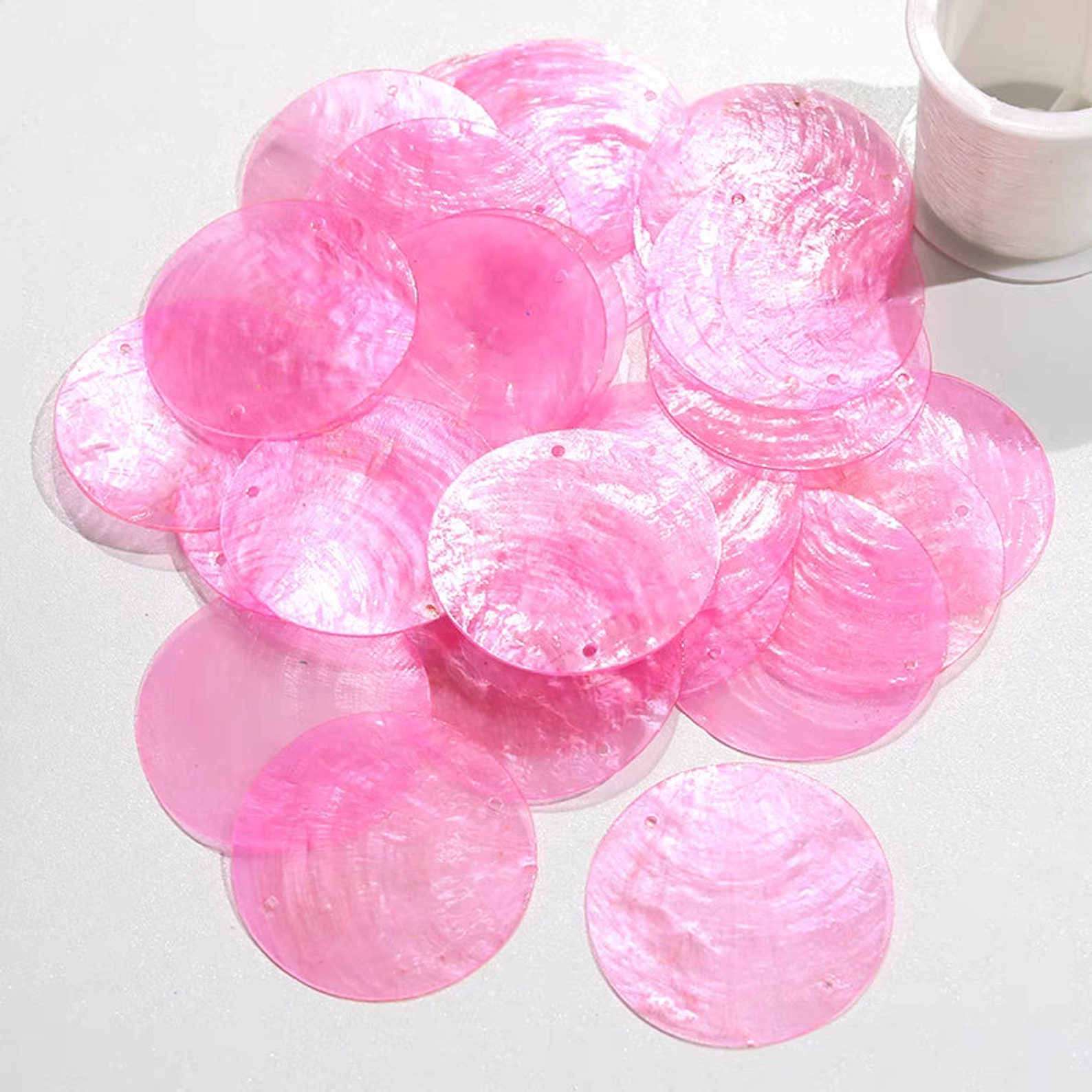 Natural Capiz Shell Discs – 50mm Mother of Pearl Beads for Jewelry ...