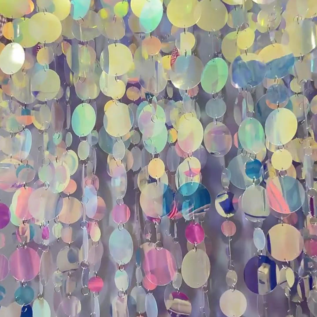 Handmade 1M Long 30mm+50mm Round Sequins Beaded Sequins String Sequins ...