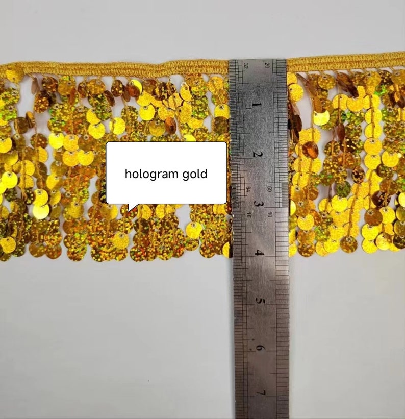 15yards 4 Inch Wide Thick 9mm+3mm Sequins Sparkle Sequins Fringe, 6 ...