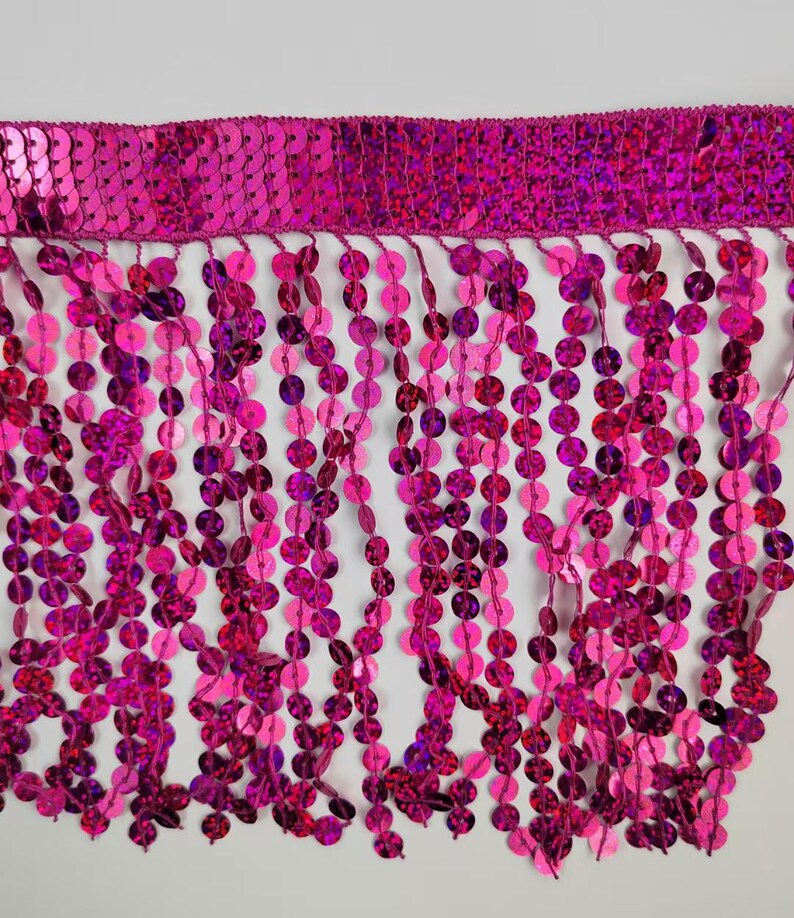 10 Yards 6 Inch Wide Thick Braided Band Sequins Chainette Fringe, 100 ...