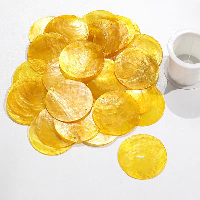 Natural Capiz Shell Discs – 50mm Mother of Pearl Beads for Jewelry ...
