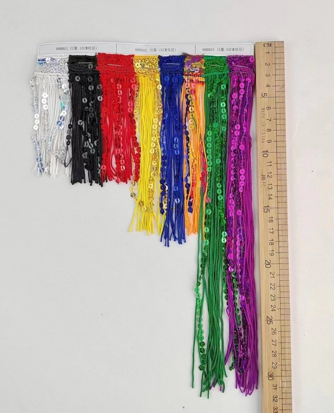 12 Inch Chainette Fringe Combined With Sequins Fringe, 8 Different ...