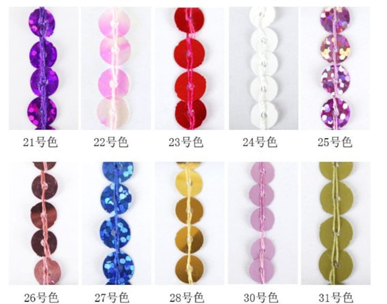 10 Yards 6 Inch Wide Thick Braided Band Sequins Chainette - Etsy