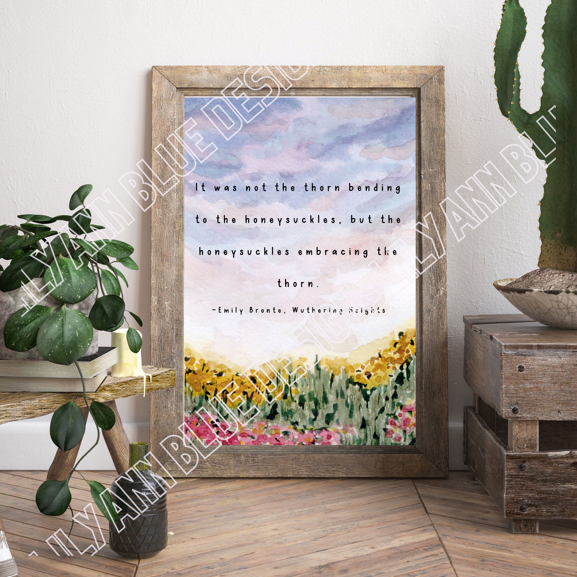 Emily Bronte Poem Art Thorns and Honeysuckle Poem Wuthering - Etsy Hong ...
