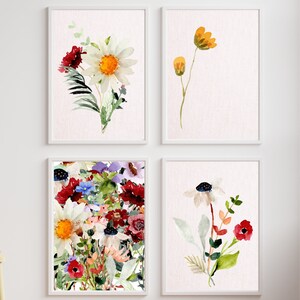 Botanical Print Collage, Floral Print, Wildflower Digital Art Print ...
