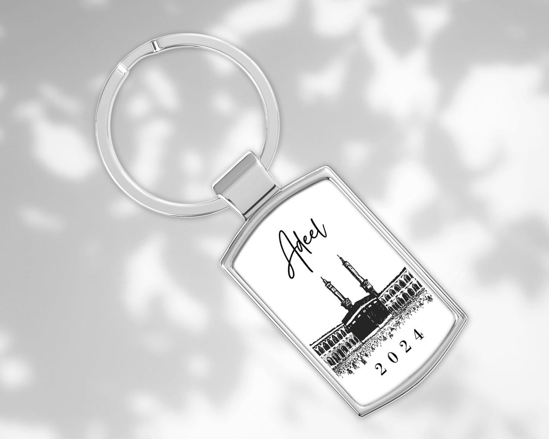 Personalised Metal Umrah Keyring, Custom Islamic Keychain, Unique ...