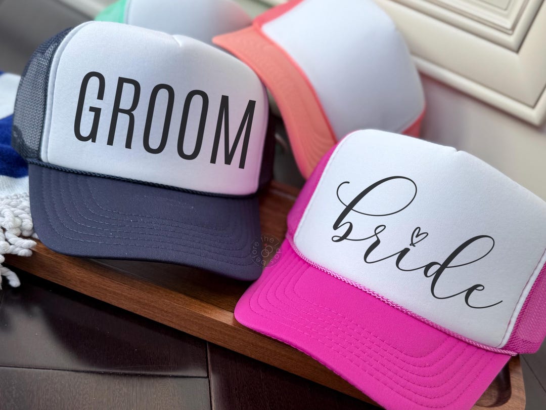 Bride Groom Hats, Matching Couple Hats, Honeymoon Just Married (2019-TH ...