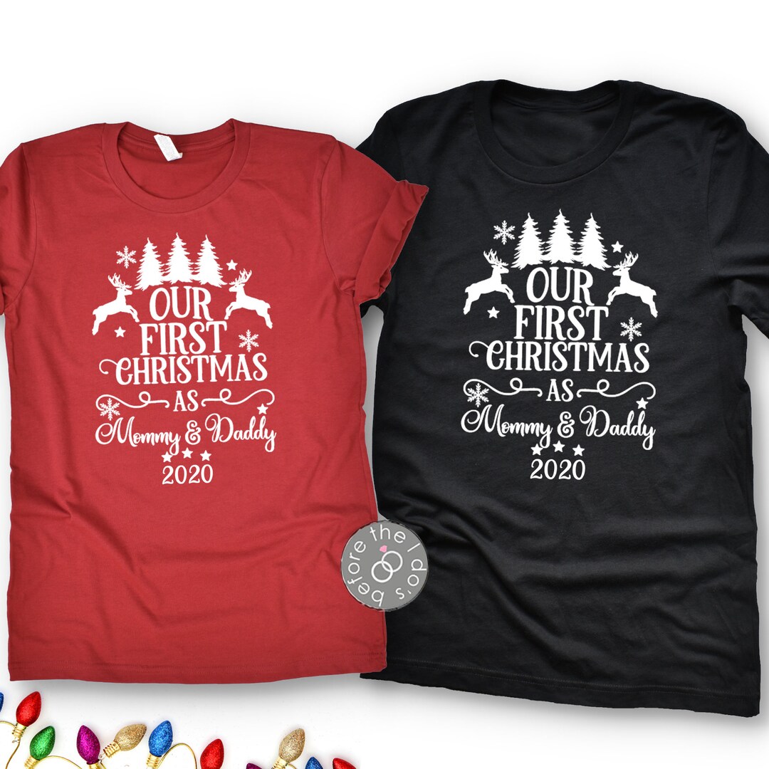 New Mom and Dad Shirts - First Christmas - Mommy and Daddy - Parents ...