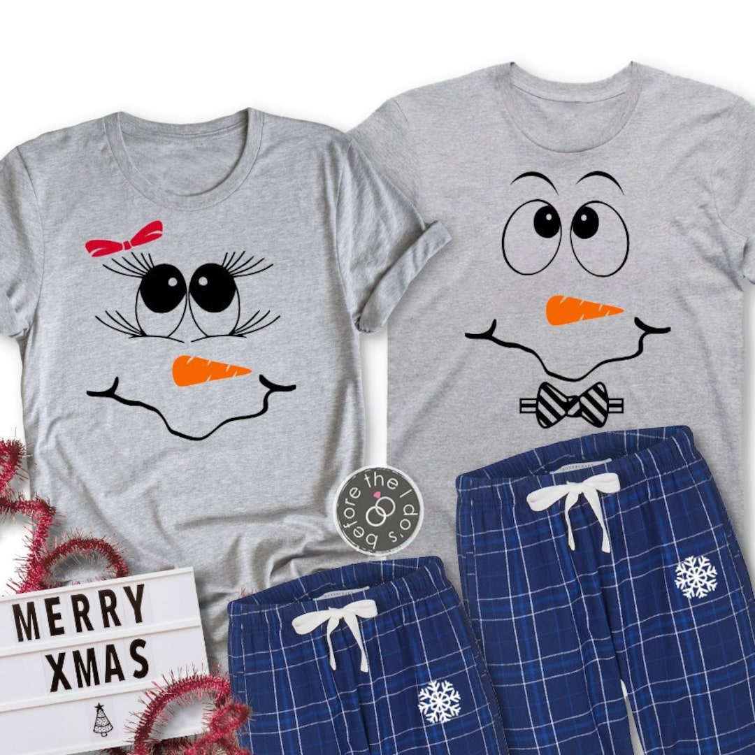 Snowman Christmas Pajamas Set - Christmas Couple Pajamas - Matching ...