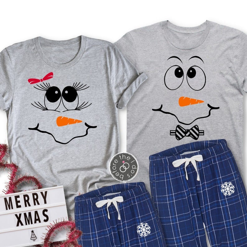 Snowman Christmas Pajamas Set Christmas Couple Pajamas - Etsy
