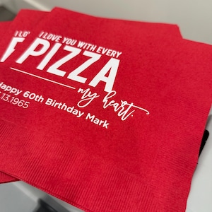 Pizza My Heart, Rehearsal Dinner Napkins, Custom Wedding Napkin - Etsy