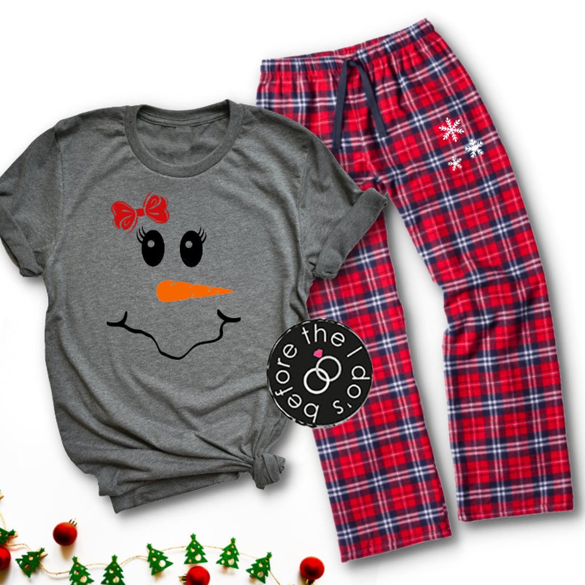 Snowman Christmas Pajamas Woman Family Christmas Pjs | Etsy