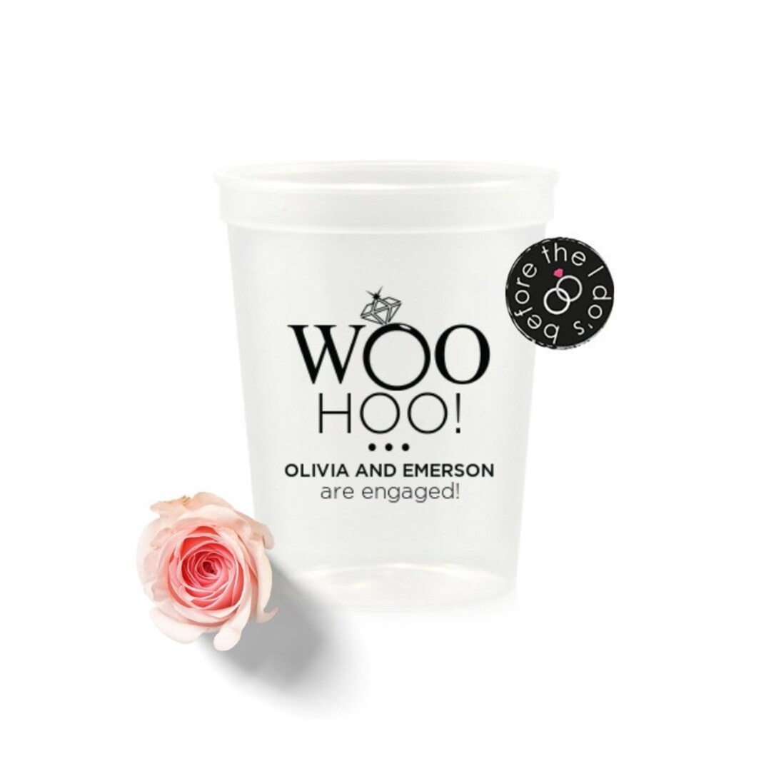 Woo Hoo Personalized Engagement Cups - Stadium Plastic Cups ...