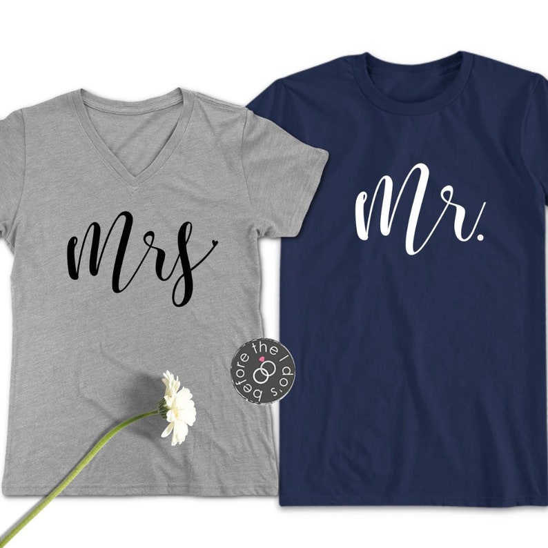 Mr And Mrs Relaxed V Neck And T Shirt Set Honeymoon Etsy