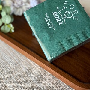 Golf Themed Custom Wedding Napkins, Personalized Fore Ever Napkin for ...