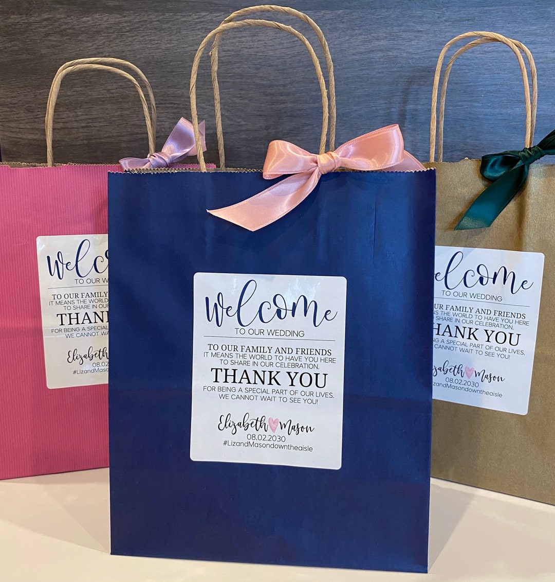 Custom Welcome to Our Wedding Bag, Personalized Wedding Gift Tote ...