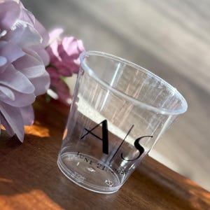 Custom Plastic Shot Glasses, Monogram Wedding Initials (2oz) - Etsy