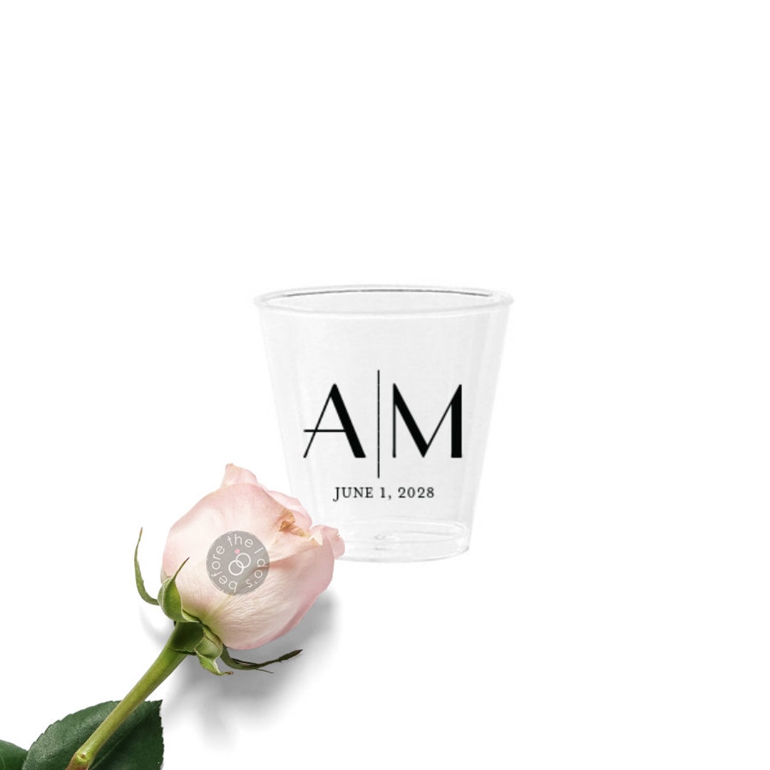 Personalized 2oz Plastic Shot Glasses With Large Initials, Custom ...