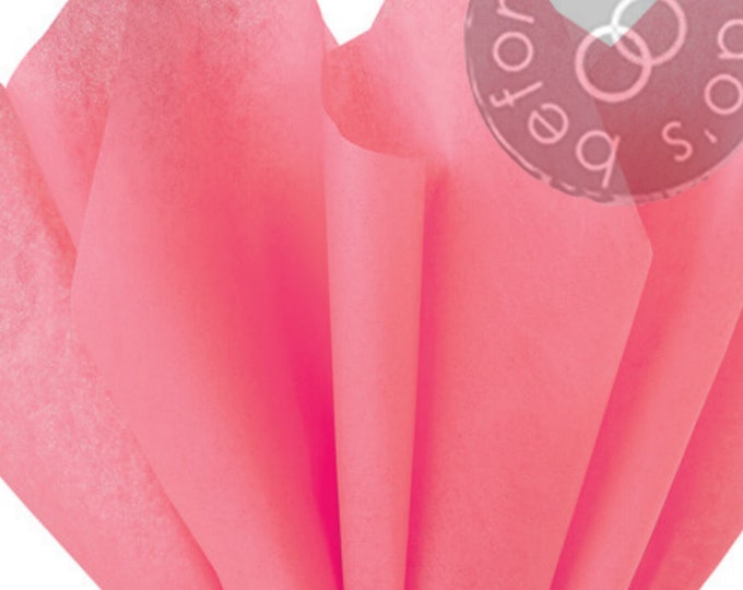 Tissue Paper / 48 Sheets Coral Pink Tissue Paper 20x30/coral Wedding ...