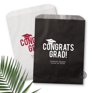 Personalized Graduation Favor Bag - Congrats Grad - Cake Bags - Goodie ...