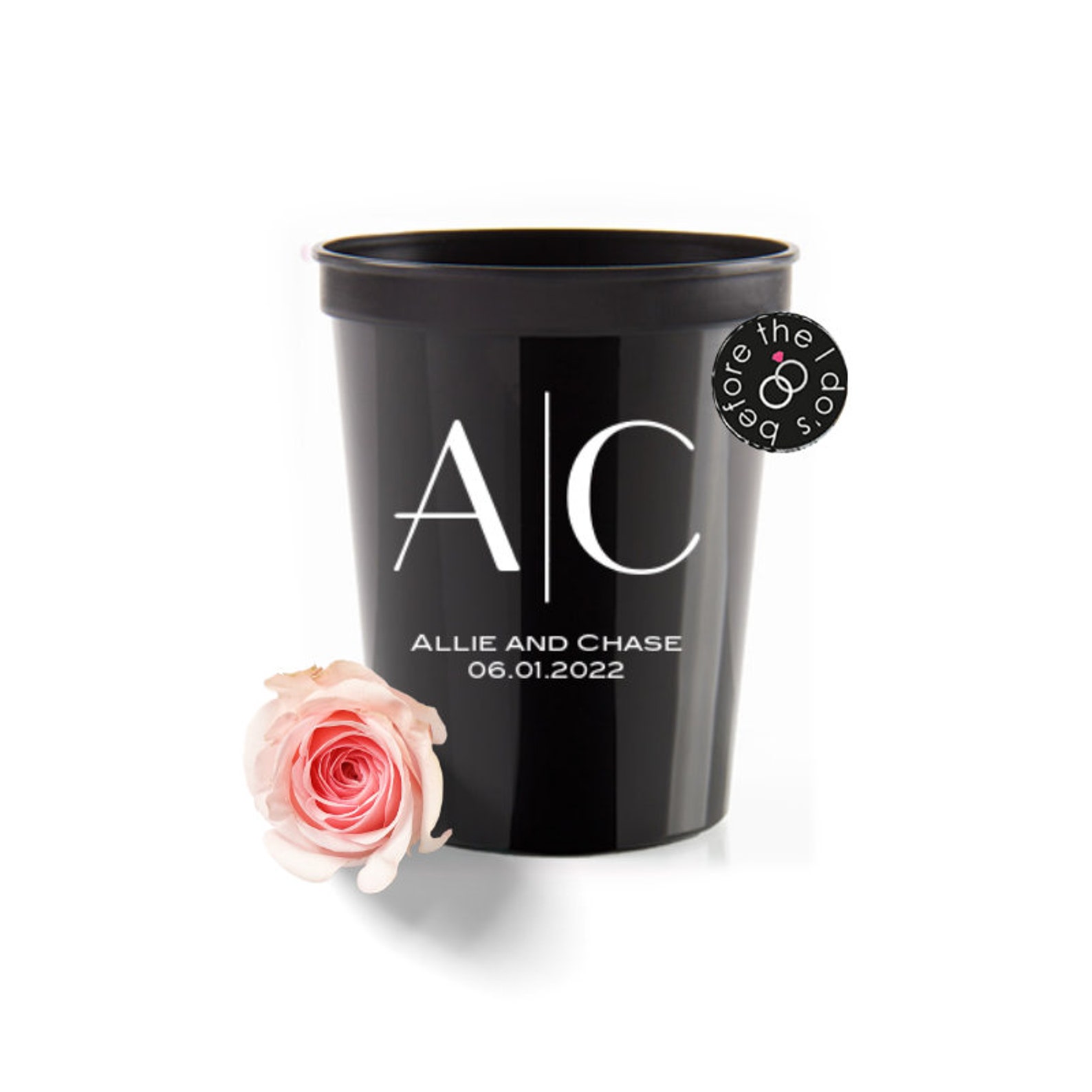 Personalized Wedding Cups Large Initials Stadium Plastic - Etsy