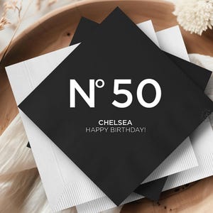 50th Birthday Napkins, No 50 Custom Napkin - Etsy