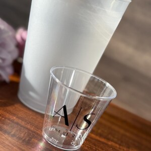 Custom Plastic Shot Glasses, Monogram Wedding Initials (2oz) - Etsy