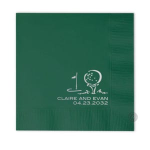 Personalized Golf Themed Wedding Napkin Golf Enthusiast Couple, Hole in ...