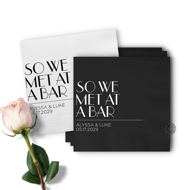 Buy So We Met at a Bar Napkins, Custom Wedding Cocktail Online in India ...