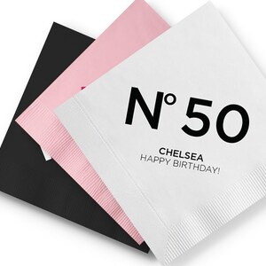 50th Birthday Napkins, No 50 Custom Napkin - Etsy