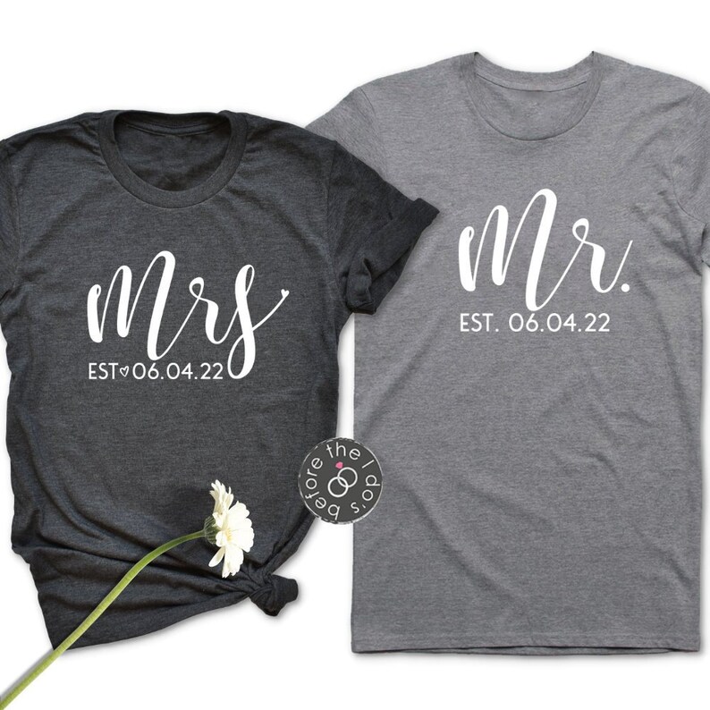 Mr And Mrs Shirts Just Married Shirts Newlywed Shirts Etsy