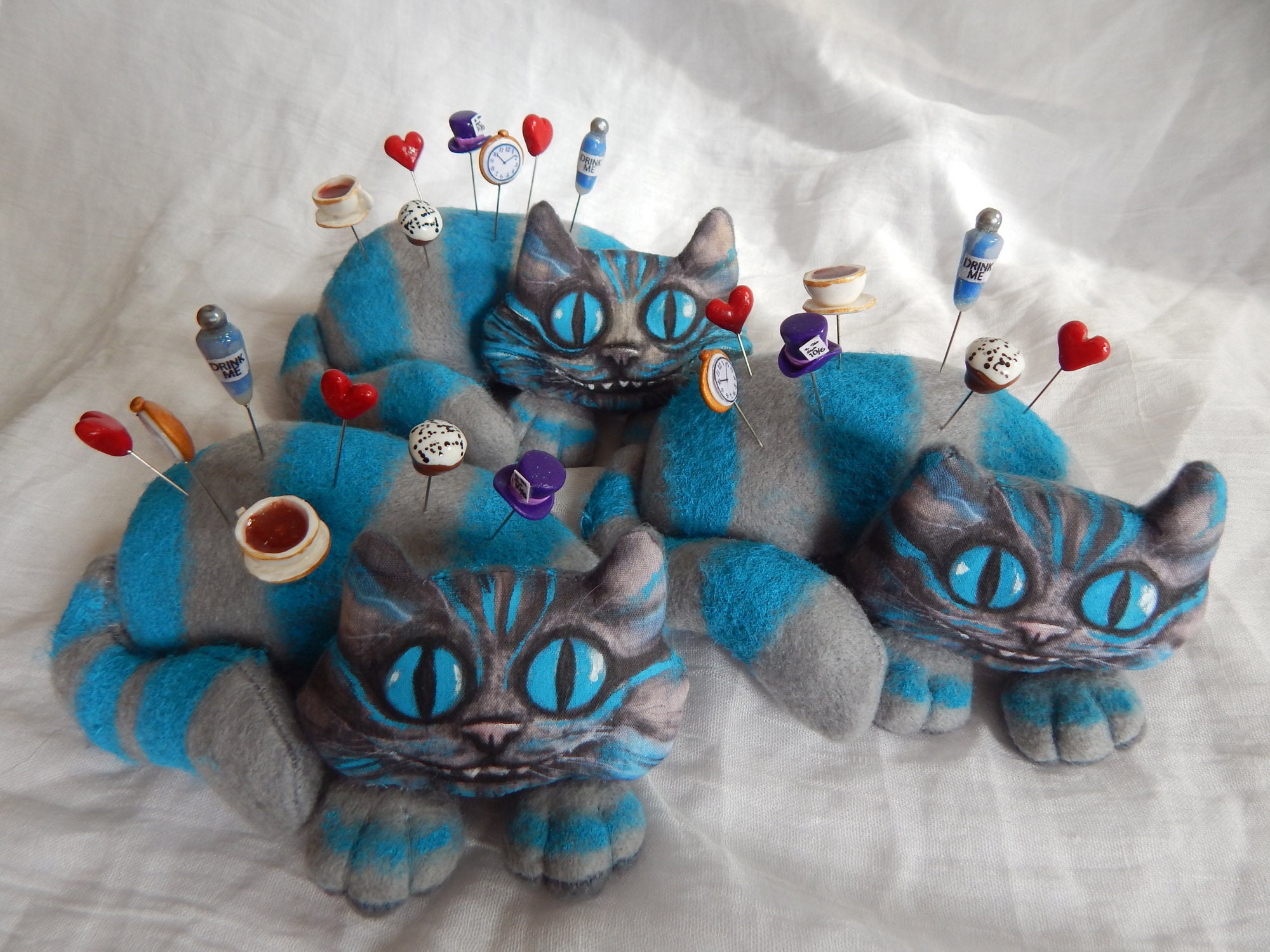 Cheshire Cat Pin Cushion & Pins - Etsy