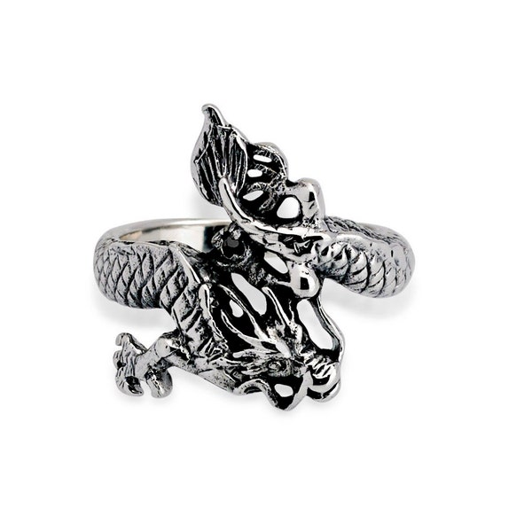 Silver Dragon Ring - Etsy