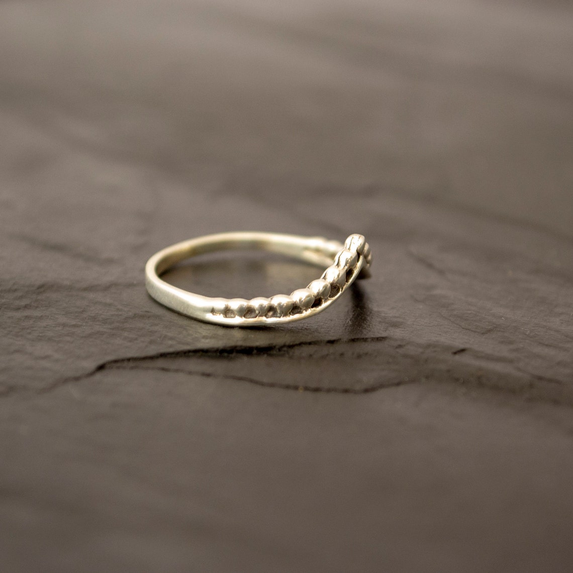 Sterling Silver Ring Dainty Sterling Silver Beaded Chevron - Etsy