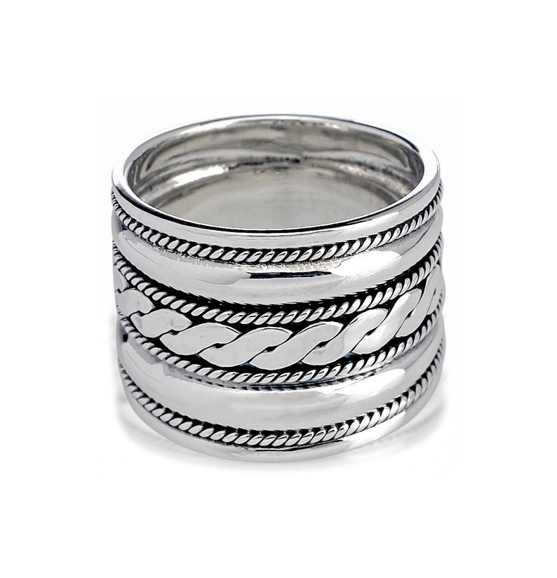 Sterling Silver Rings for Women Sterling Silver Wide Band | Etsy