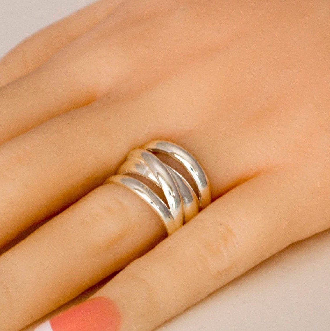 Sterling Silver Ring Sterling Silver Crossover Ring Sterling - Etsy