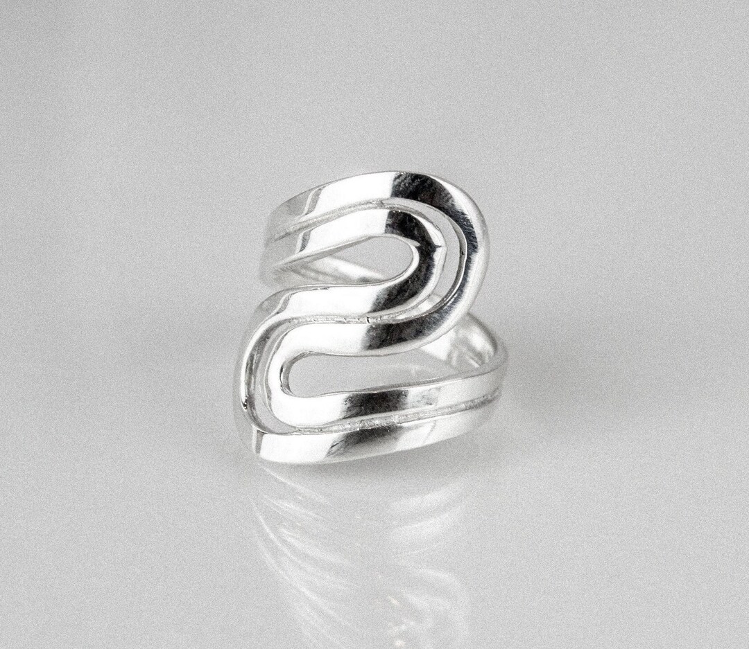 Sterling Silver Double Wave Ring RI07656 - Etsy
