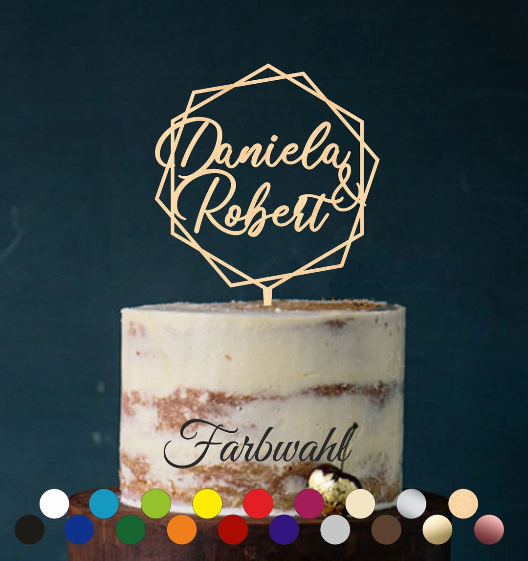 Caketopper Diamond, Wedding, First Names, Topper, Plug-in, Cake Plug ...