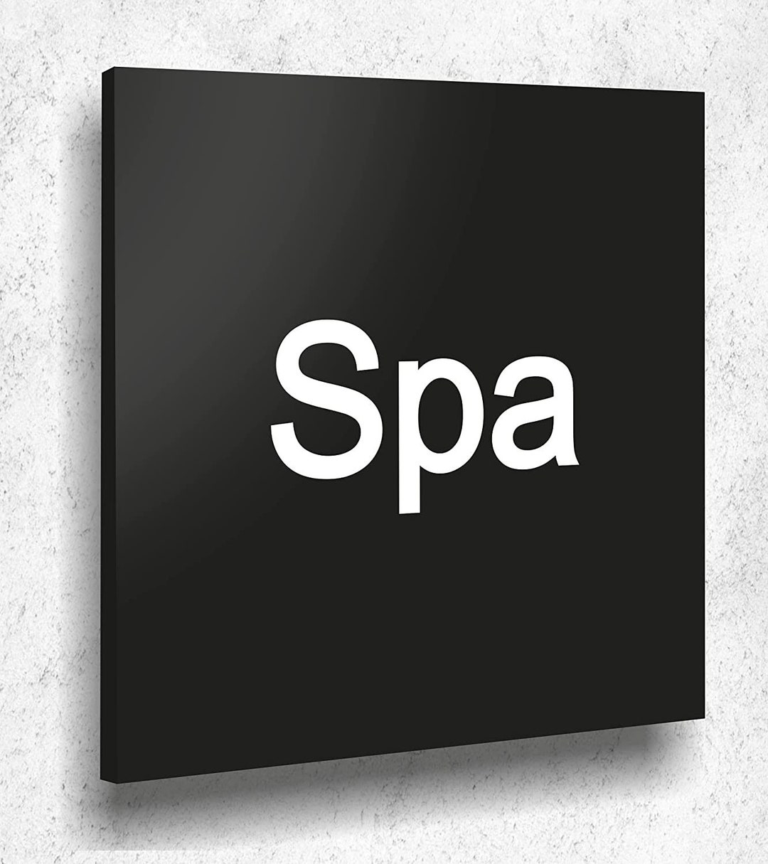 Door Sign Spa Sign Black Matt UV Print 12 X 12 Cm - 3 Mm Aluminium ...