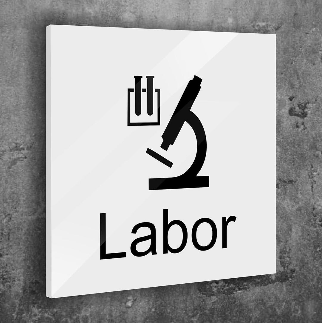 Laboratory Door Sign, Matte White, Self-adhesive, UV Printed, 12 X 12 ...