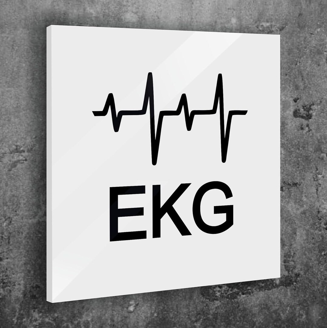 EKG Door Sign, White Matte, Self-adhesive, UV Printed, 12 X 12 Cm - 3 ...