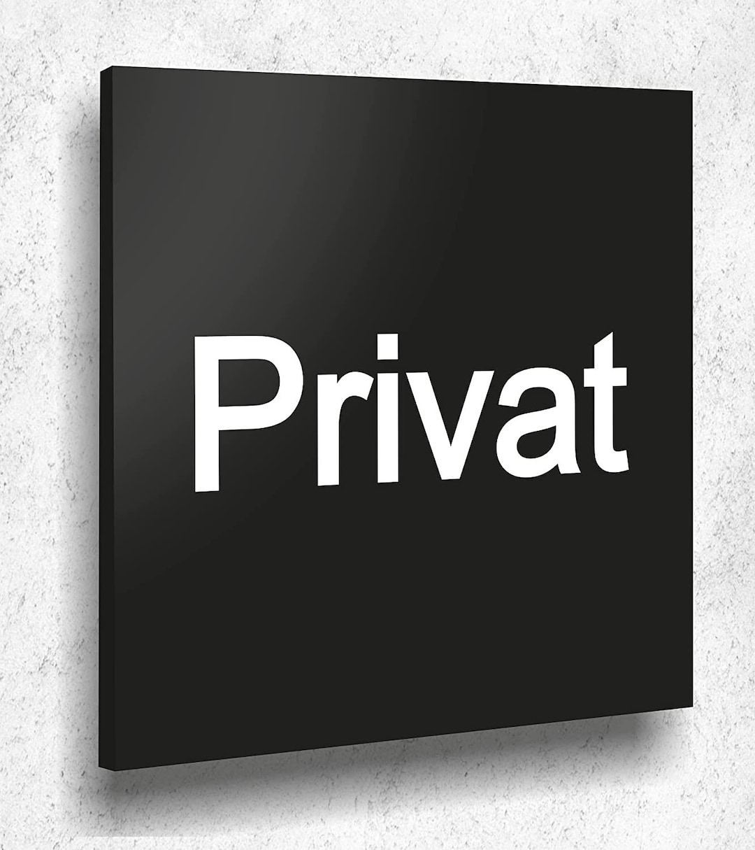 Door Sign Private Sign Black Matt UV Print 12 X 12 Cm 3 Mm ALUVERBUND ...