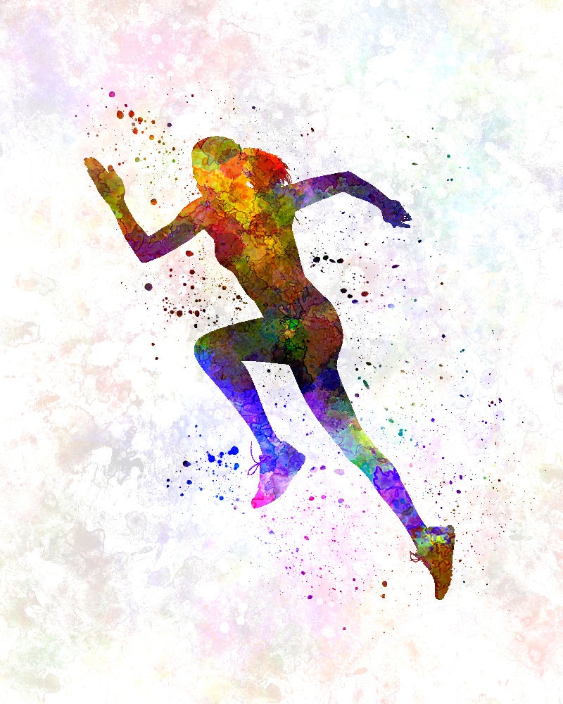 Woman Runner Running Jogger Jogging 03 - Fine Art Print Glicee Poster ...