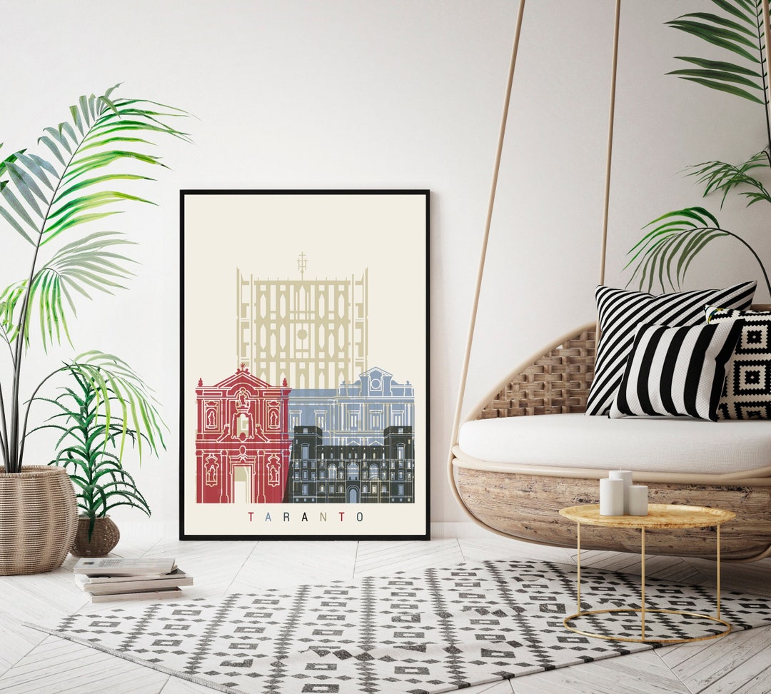 Taranto Skyline Poster - Fine Art Print Glicee Poster Decor Home Gift ...