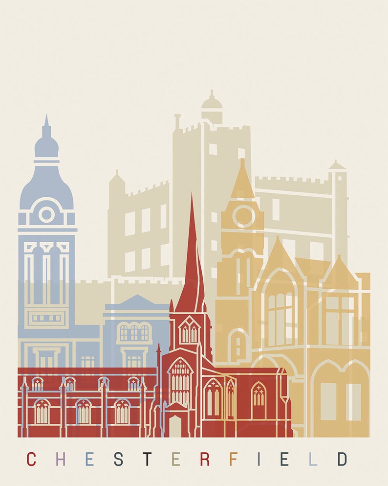 Chesterfield Skyline Poster Fine Art Print Glicee Poster - Etsy