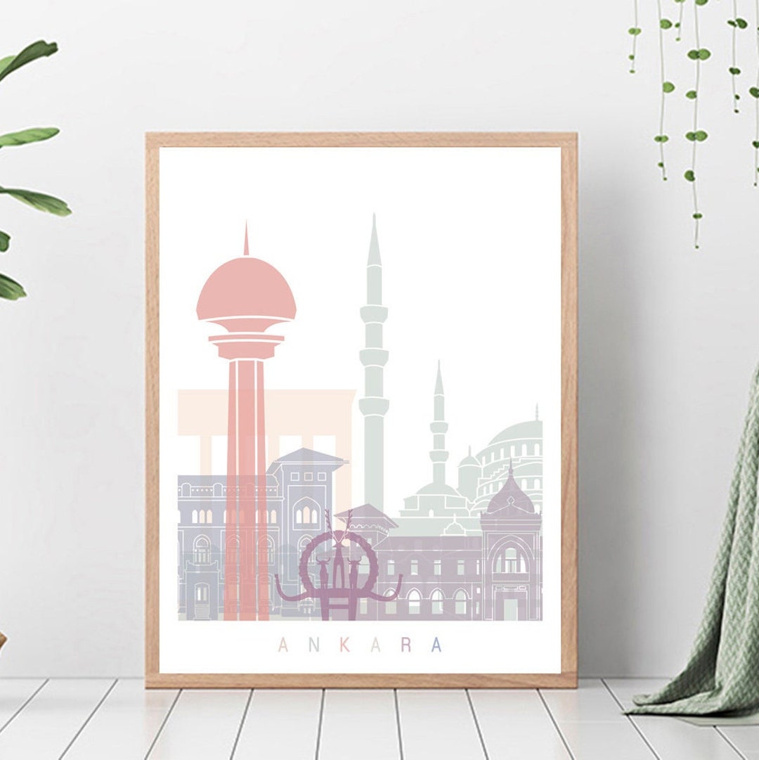 Ankara Skyline Poster - Fine Art Print Glicee Poster Decor Home Gift ...