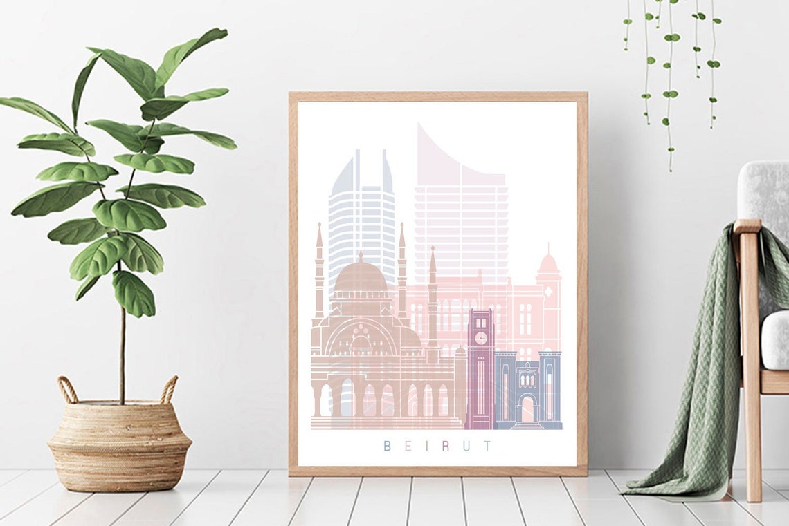 Beirut Skyline Poster Fine Art Print Glicee Poster Decor - Etsy
