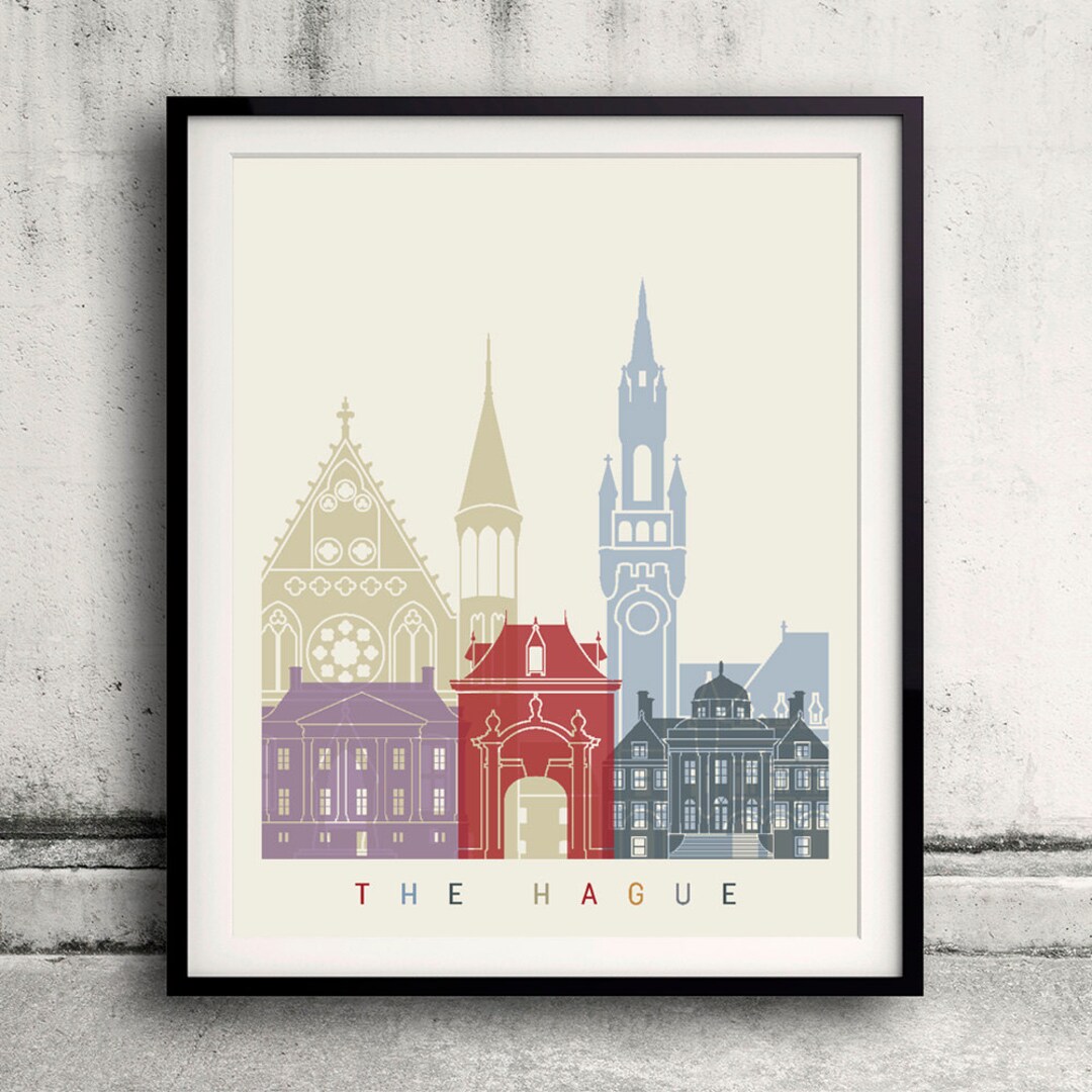 The Hague Skyline Poster Fine Art Print Glicee Poster Decor Home Gift ...