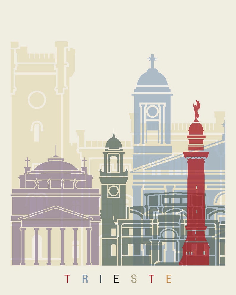 Trieste Skyline Poster Fine Art Print Glicee Poster Decor | Etsy
